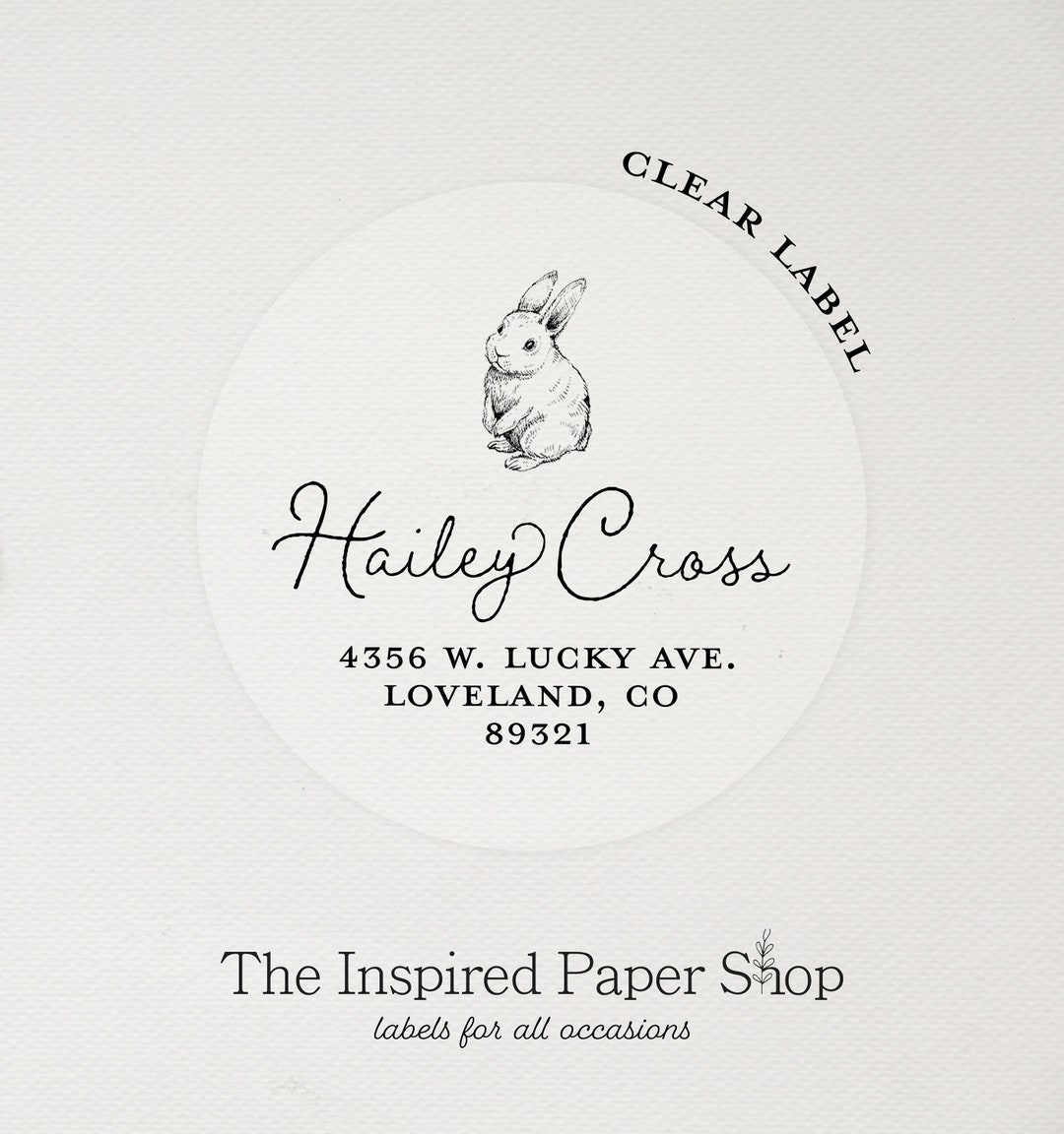 Easter Bunny Clear Address Labels With Bunny/rabbit | 1.67 Inch Clear ...