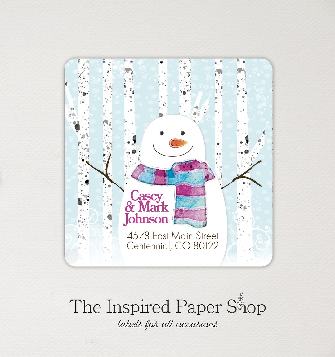 Snowman Labels / Winter Label / Unique Gift / Address Labels / - Etsy