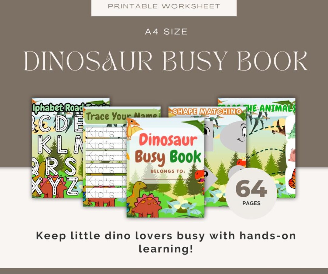 Dinosaur Busy Book for Toddlers Montessori Binder Preschool Learning ...
