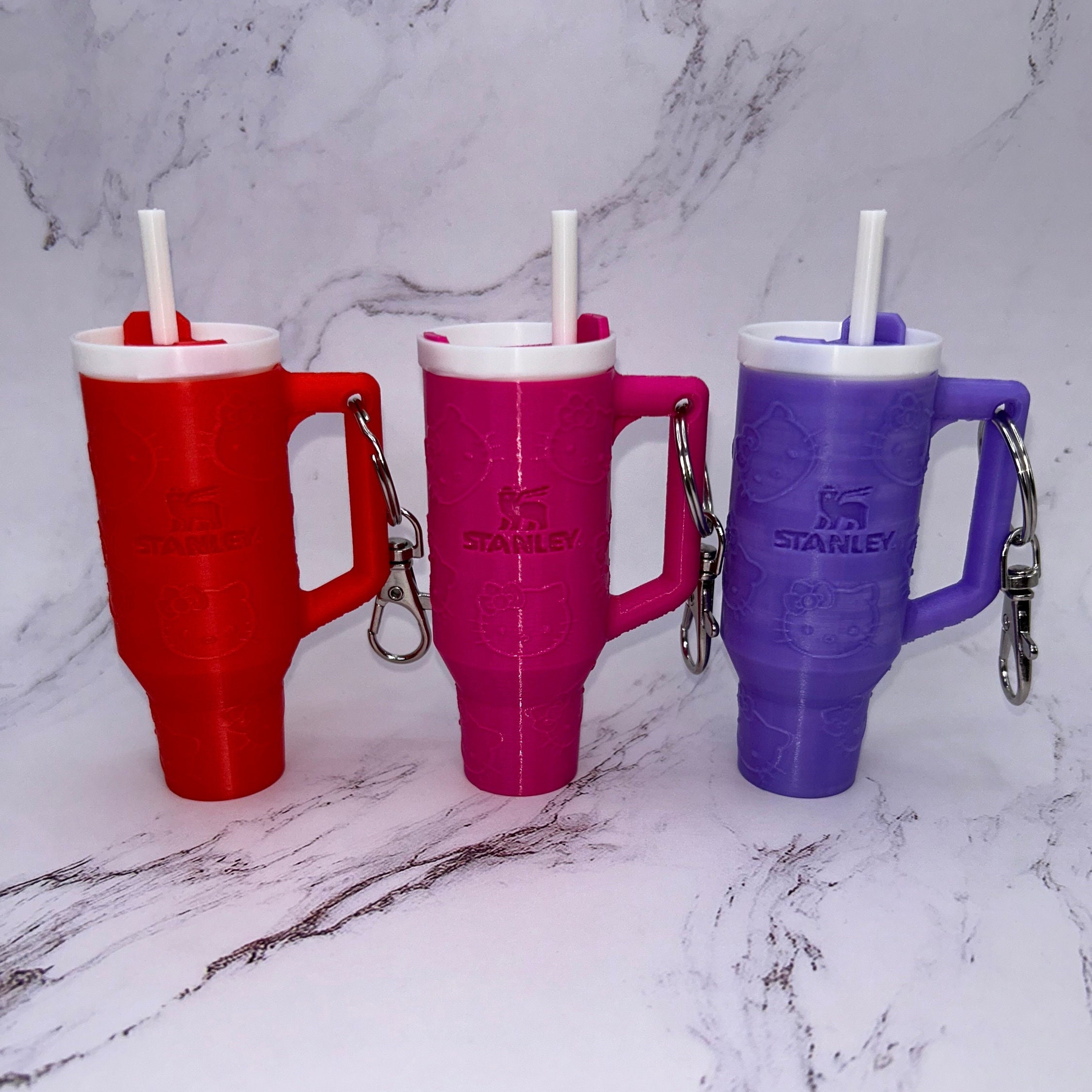 Hello Kitty Stanley Cup Inspired Tumbler Keychain Chapstick Holder ...