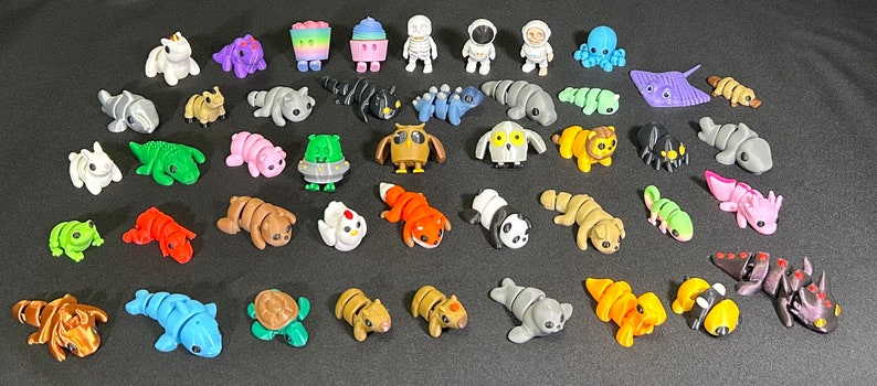 3D Printed Surprise Mystery Bags With Mini Flexi Fidget Animals and ...