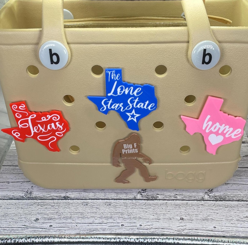 Choice of 6 Texas Themed 3D Printed Bogg Bag Charms With Texas Sayings ...