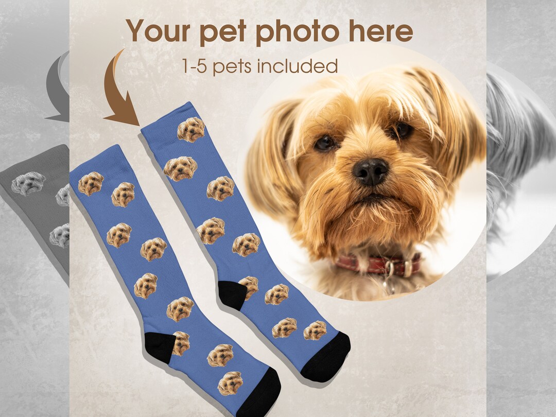 Personalized Pet Socks Custom Pet Photo Socks Custom Gifts Dog Face ...