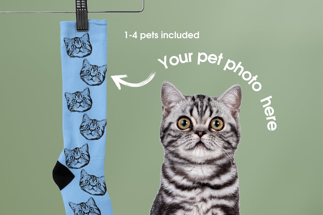 Modern Custom Pet Socks Photo Personalized Pet Socks Custom Gifts Face ...