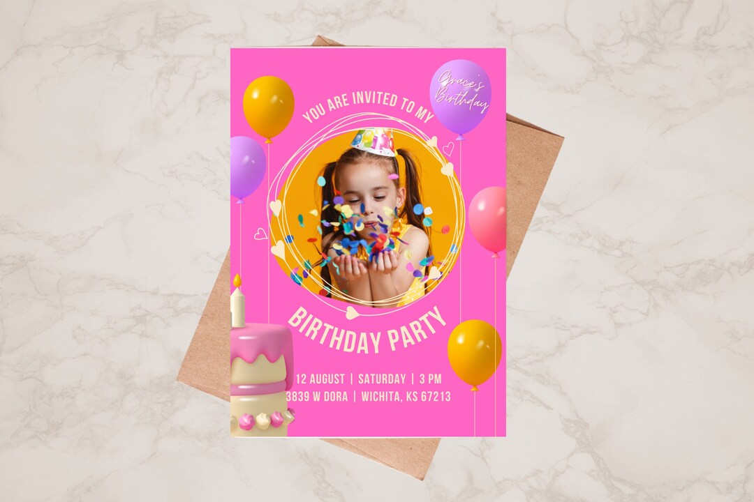 Girls Birthday Invitation - Etsy