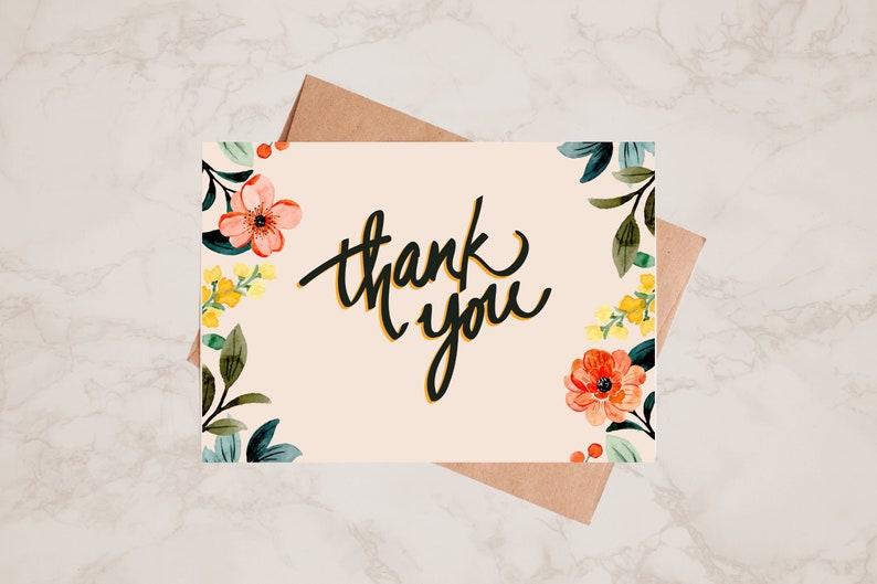 Thank You Card - Etsy