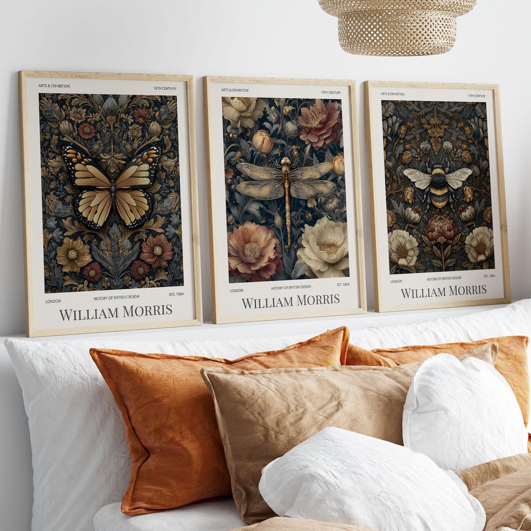 William Morris Insect Art Prints: Vintage Botanical Wall Decor (digital ...