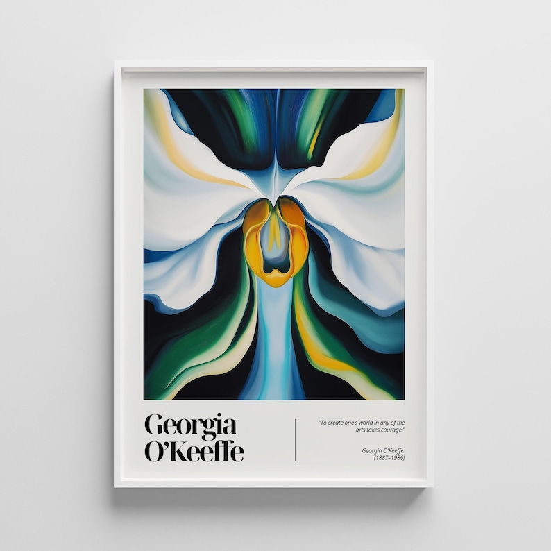 Georgia O'keeffe Inspired Flower Art Print: Feminine Botanical Poster ...