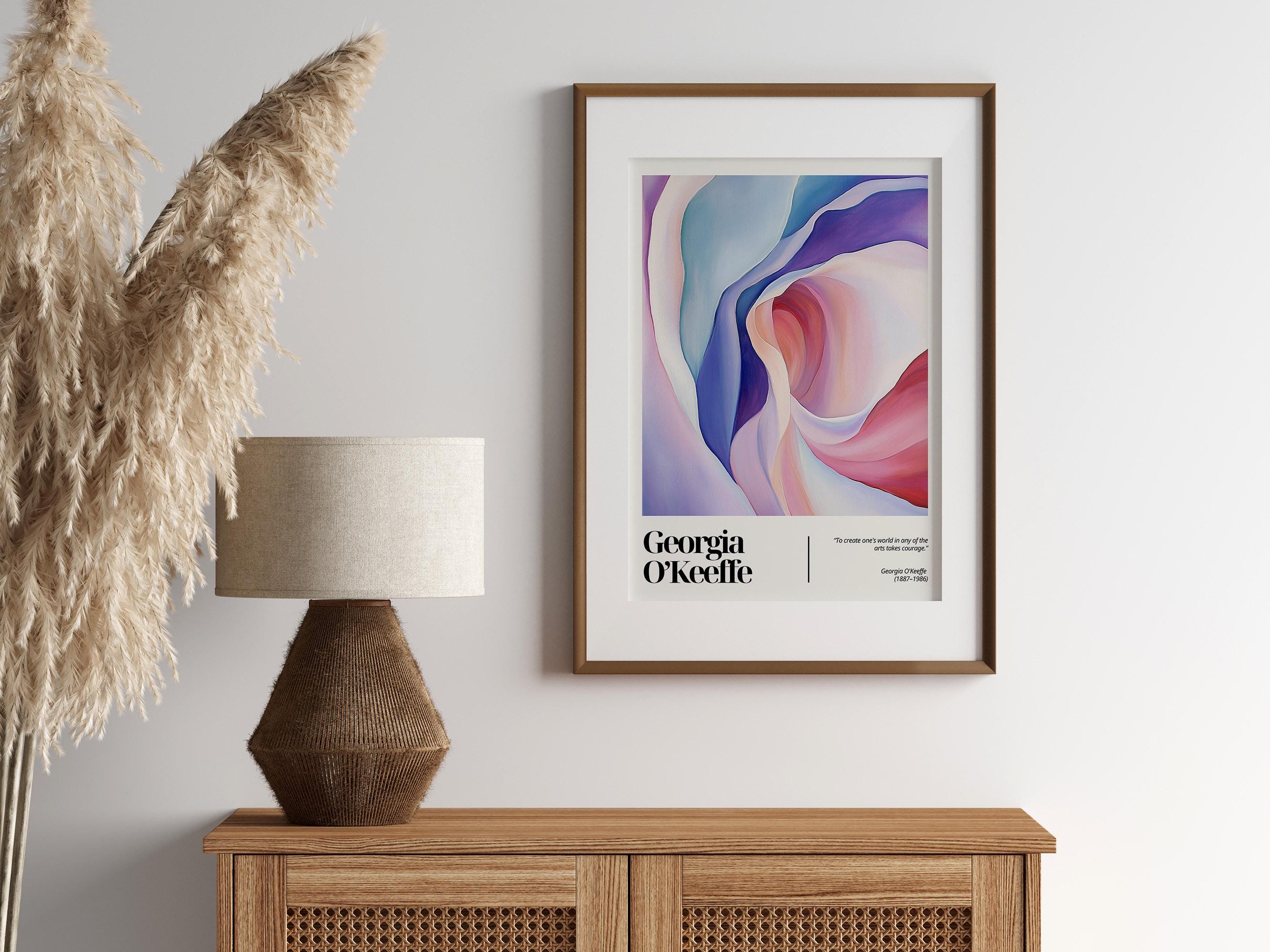 Georgia O'keeffe Inspired Blue Abstract Art Print: Modern Minimalist ...