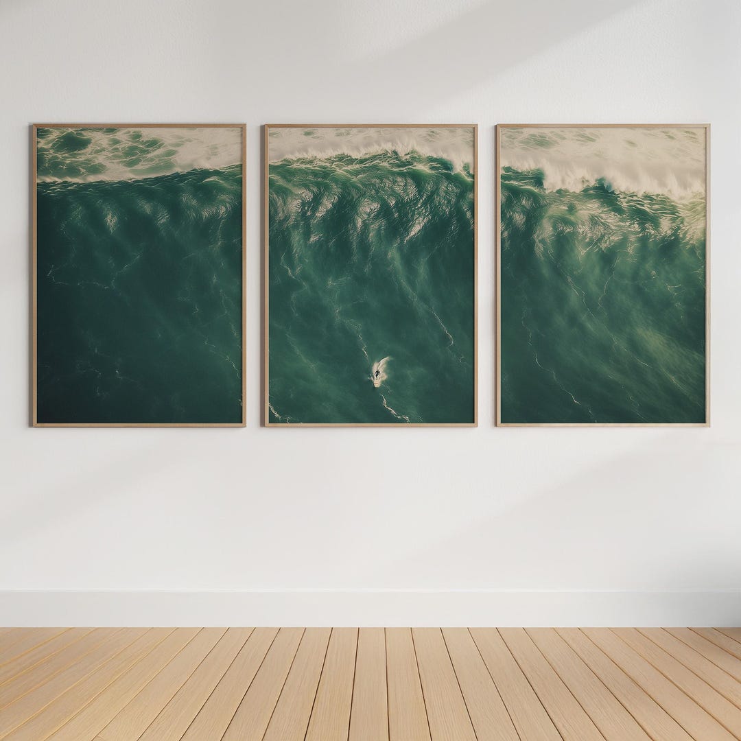 Nazaré Surf Poster Set: Portugal Ocean Wave Photography (digital ...