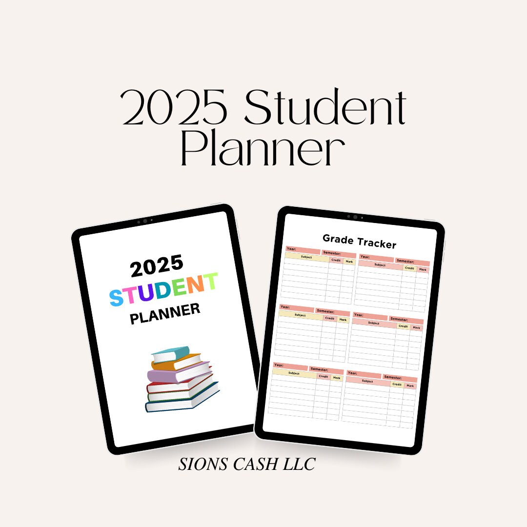 2025 Student Planner | Digital Printable Academic Organizer - Etsy