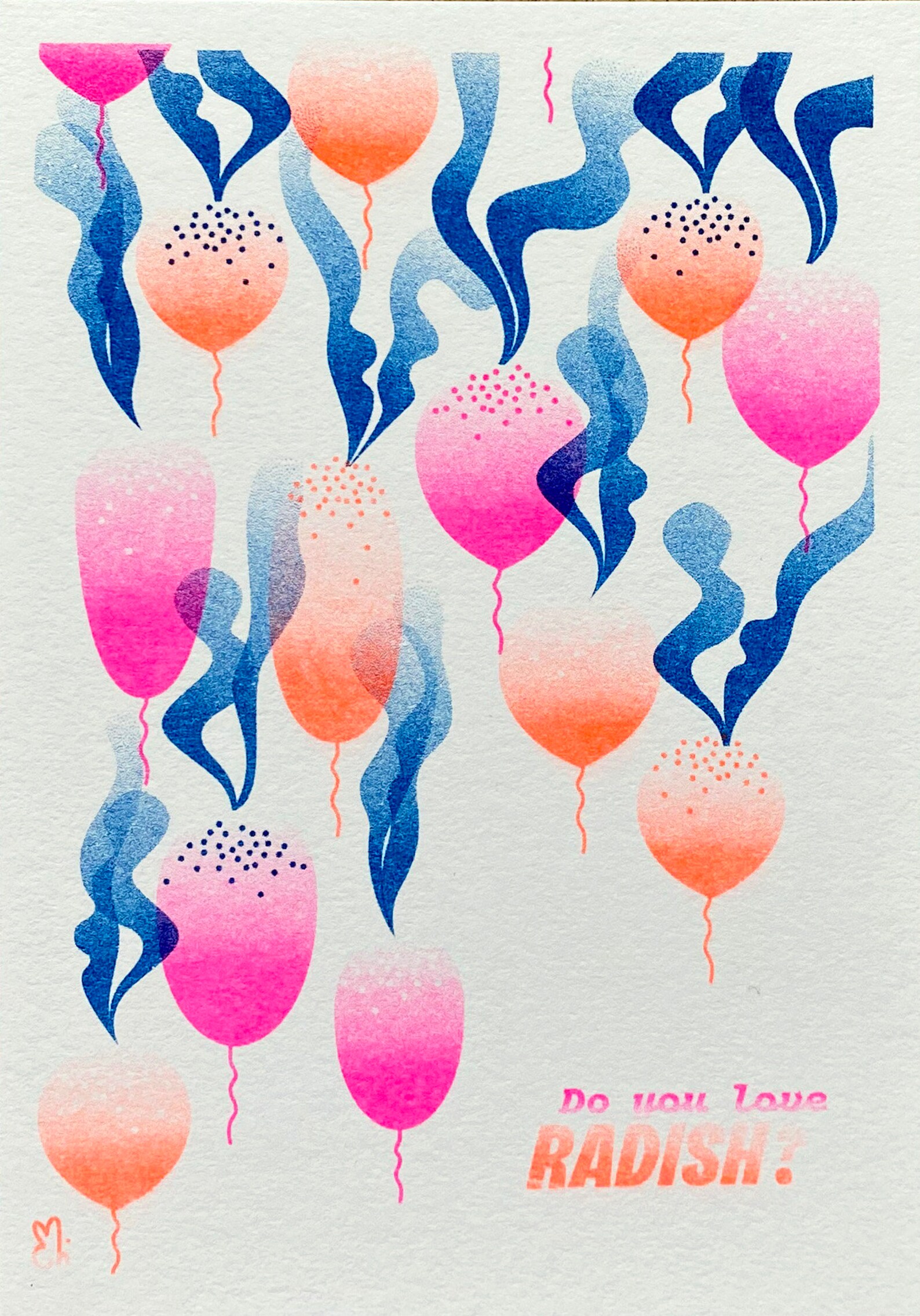 Duo A6 Fluorescent Risograph Cards - PINK+FLUO ORANGE - Etsy