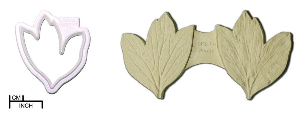 Peony Petal Leaf Cutters & Veiner Set Silicone Rubber Double Sided ...
