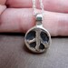 Sterling Silver Peace Sign Necklace With Chain - Etsy