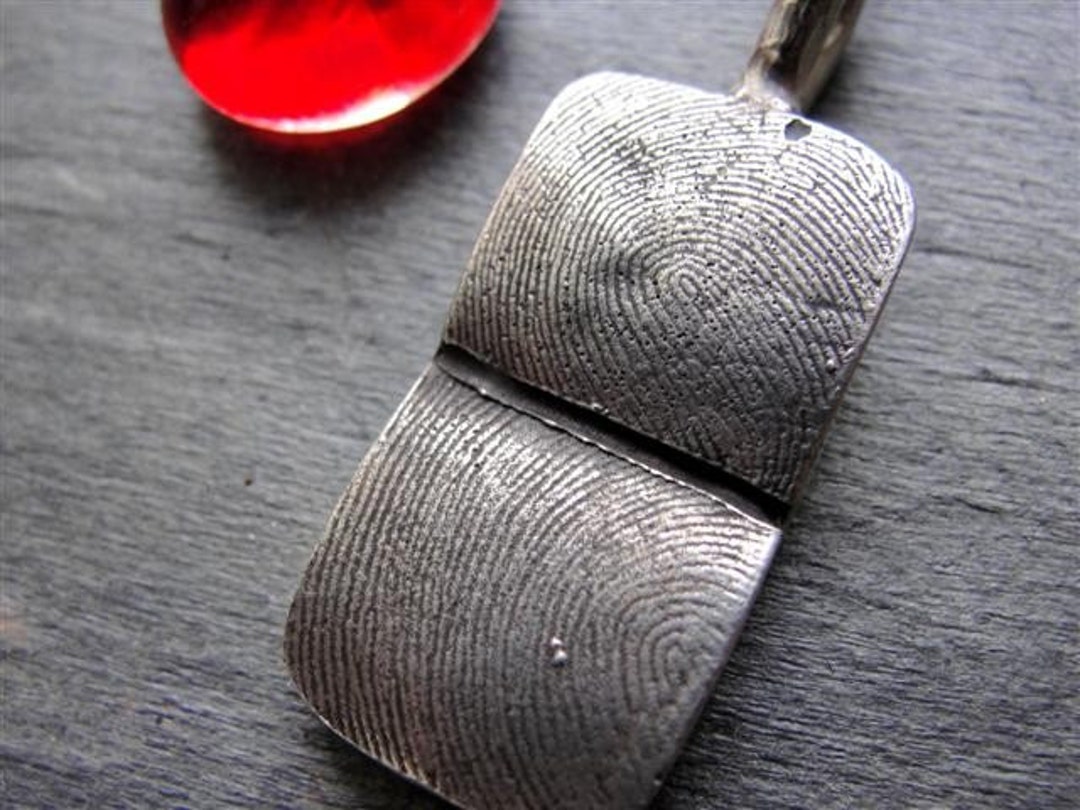 Fingerprint Silver Jewelry Necklace Thumbprint Personalized Sterling ...