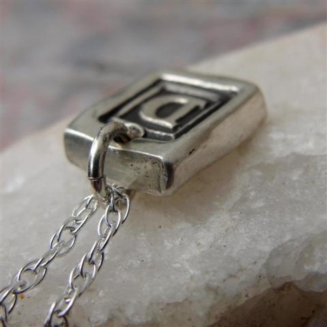 Initial Charm Necklace in Sterling Silver Personalized - Etsy