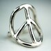 Peace Sign Ring Sterling Silver - Etsy