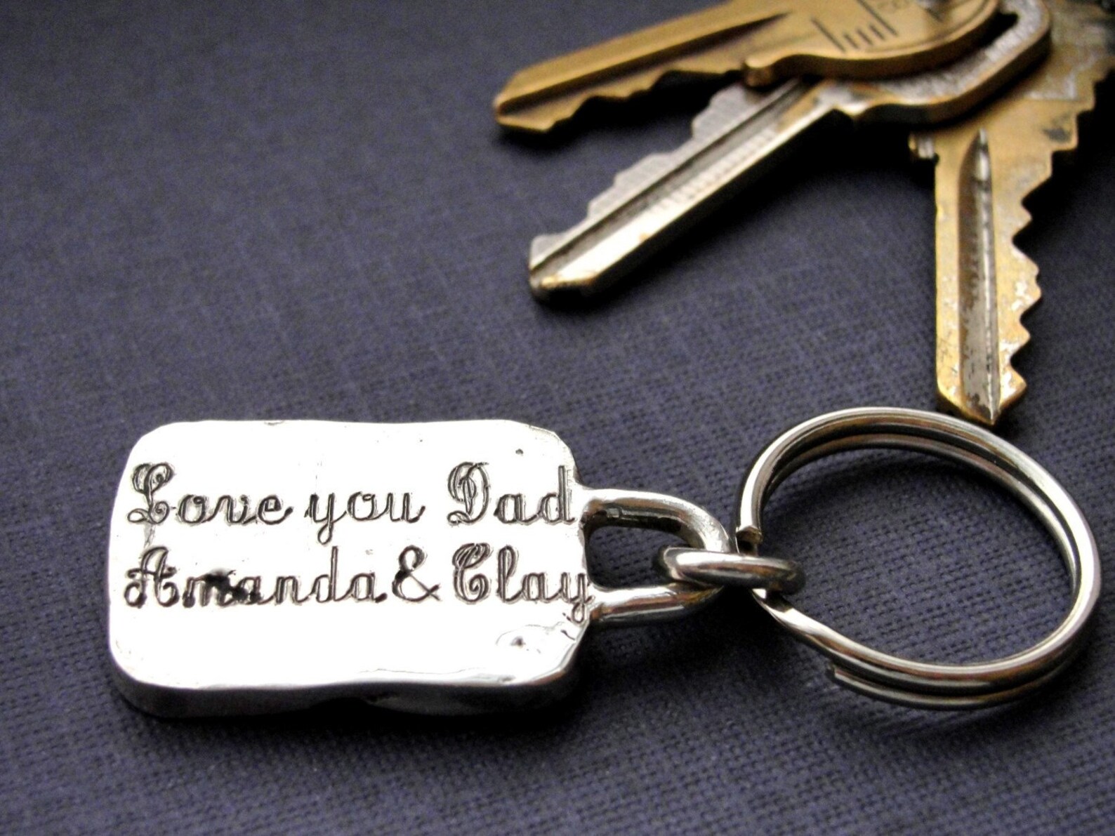 Fingerprint Keychain Thumbprint Key Chain Jewelry in Sterling - Etsy