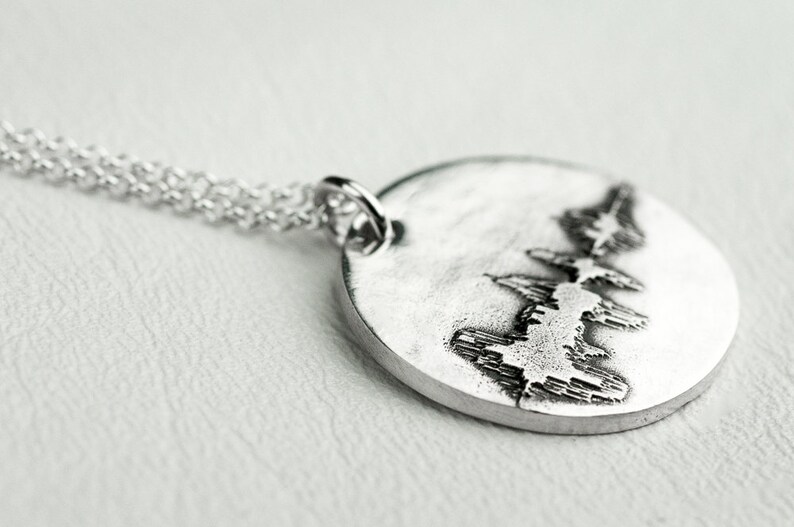 Sound Wave Necklace Soundwave Circle Sterling Silver - Etsy
