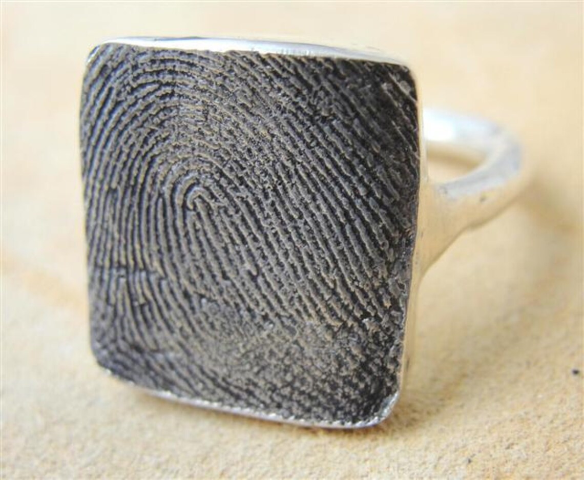 Custom Fingerprint Thumbprint Ring Jewelry in Sterling Silver | Etsy