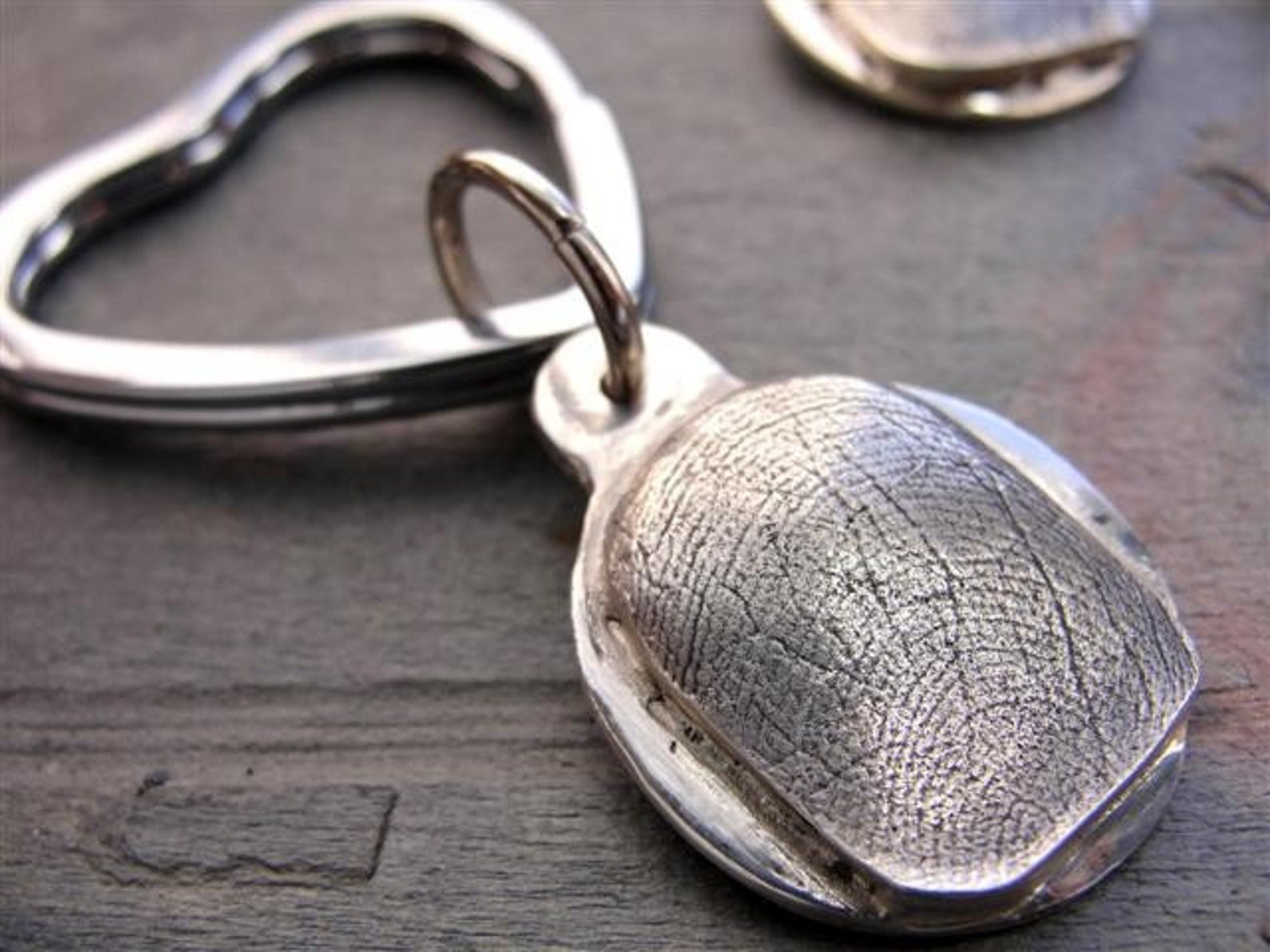 Fingerprint Jewelry Keychain Thumbprint Personalized Key Chain Silver ...