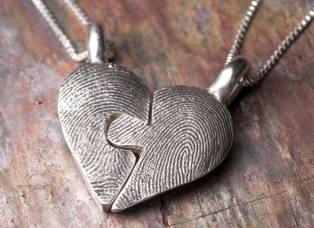 Custom Fingerprint Puzzle Necklace Piece in Sterling Silver ...