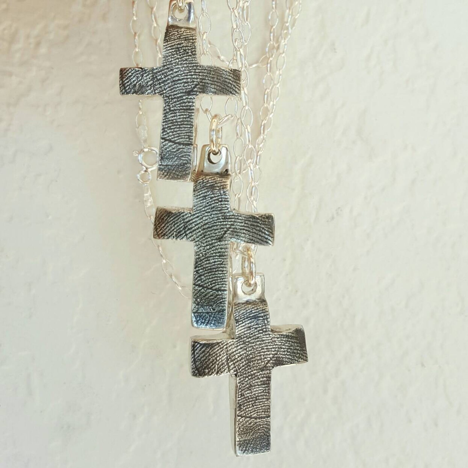 Fingerprint Cross Necklace Custom Personalized Thumbprint - Etsy