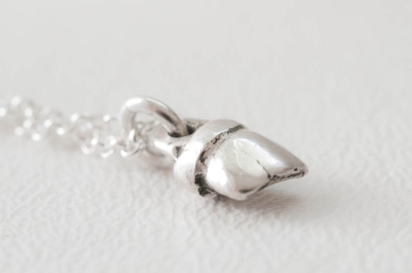 Baby Tooth Necklace in Sterling Silver Front Tooth - Etsy