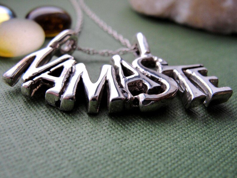 Namaste Necklace Jewelry Ohm Silver Sterling - Etsy