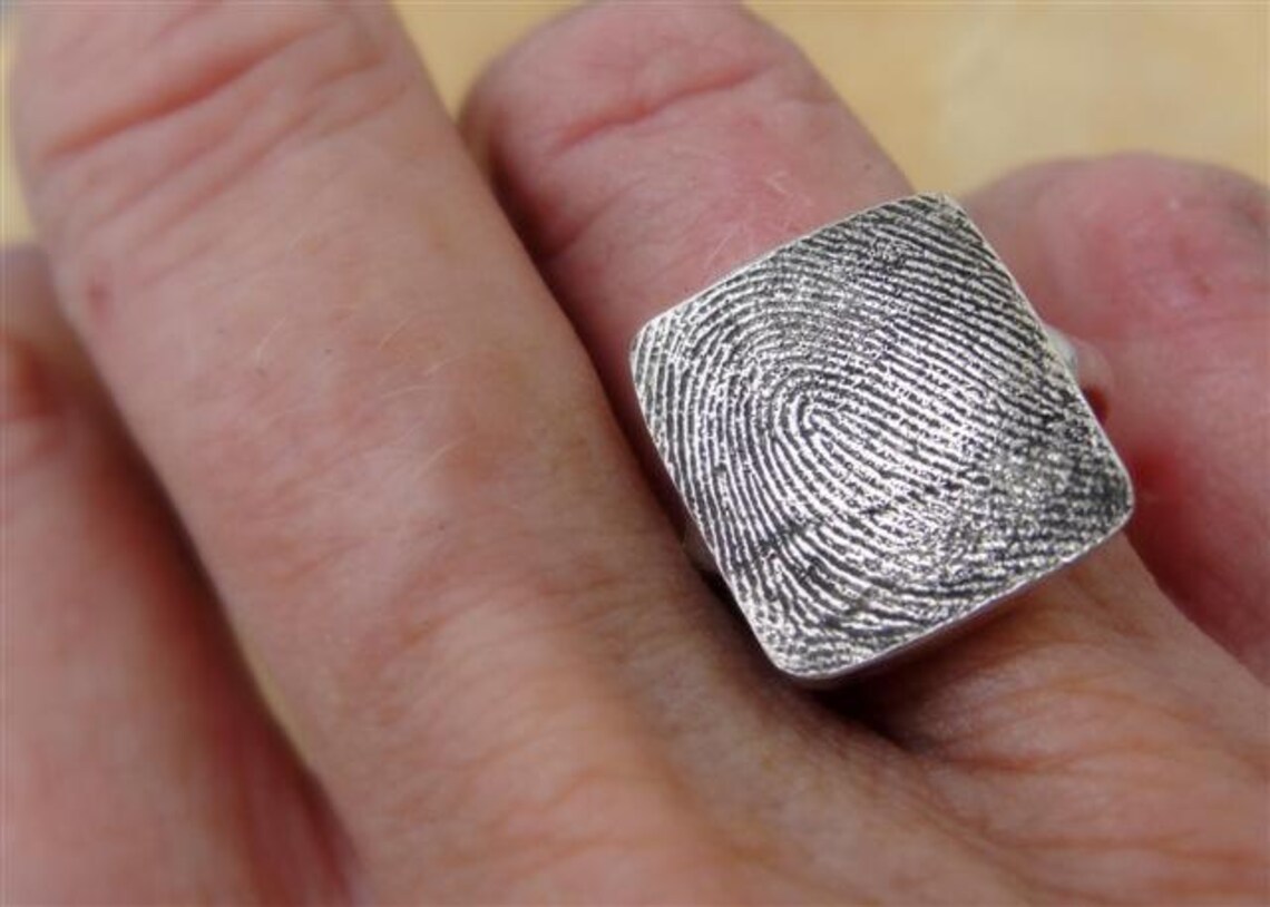 Custom Fingerprint Thumbprint Ring Jewelry in Sterling Silver | Etsy