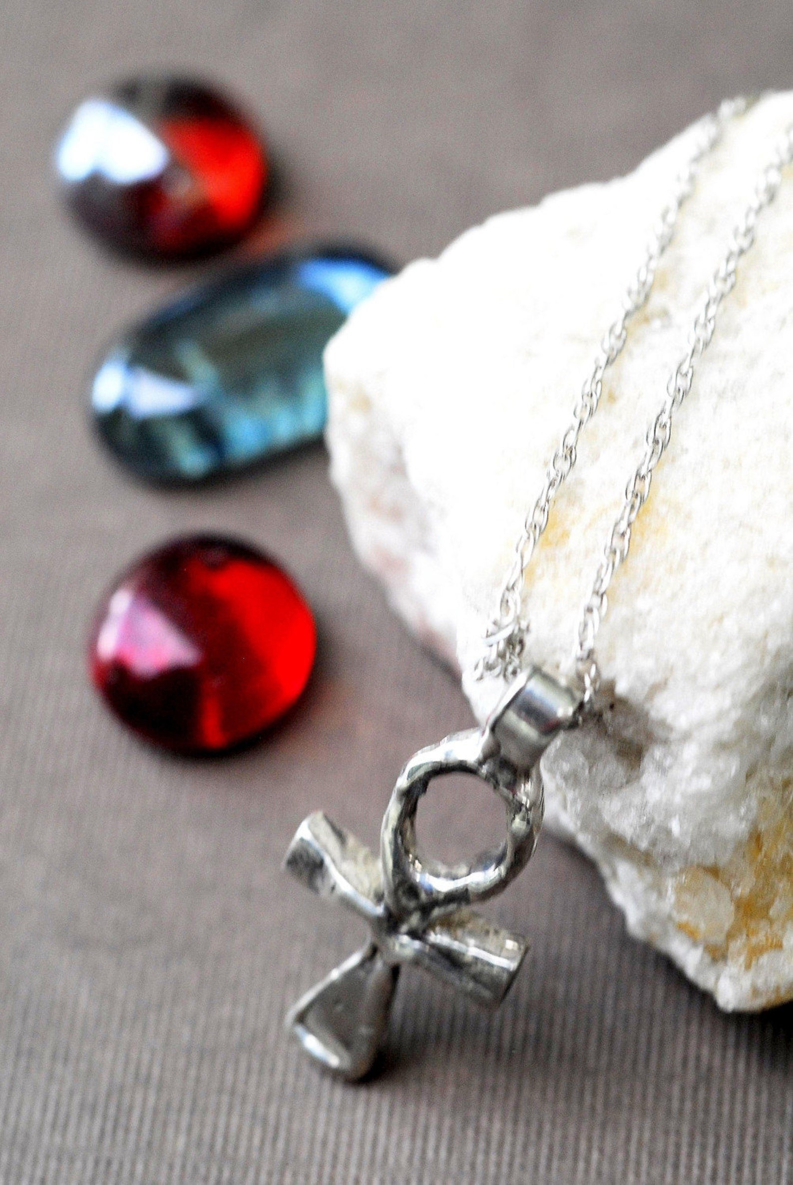 Ankh Necklace Silver in Sterling Silver | Etsy