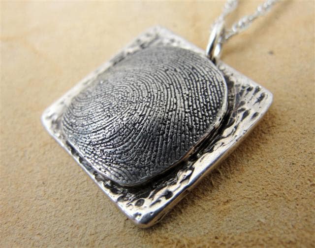 Custom Fingerprint Necklace Jewelry Thumbprint in Sterling Silver ...