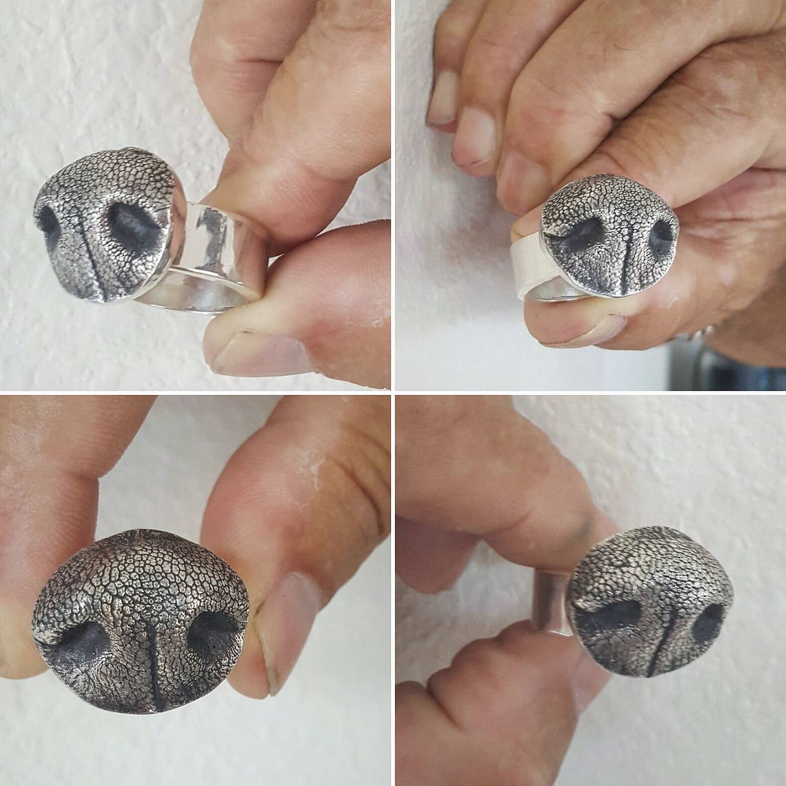 Dog Nose Ring Silver Pet Memorial Jewelry Bespoke Ring - Etsy UK