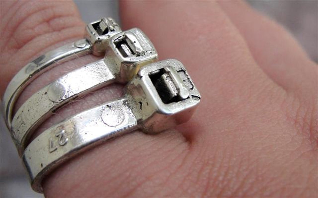 Ziptie Ring Jewelry Sterling Silver Zip Tie Ring - Etsy