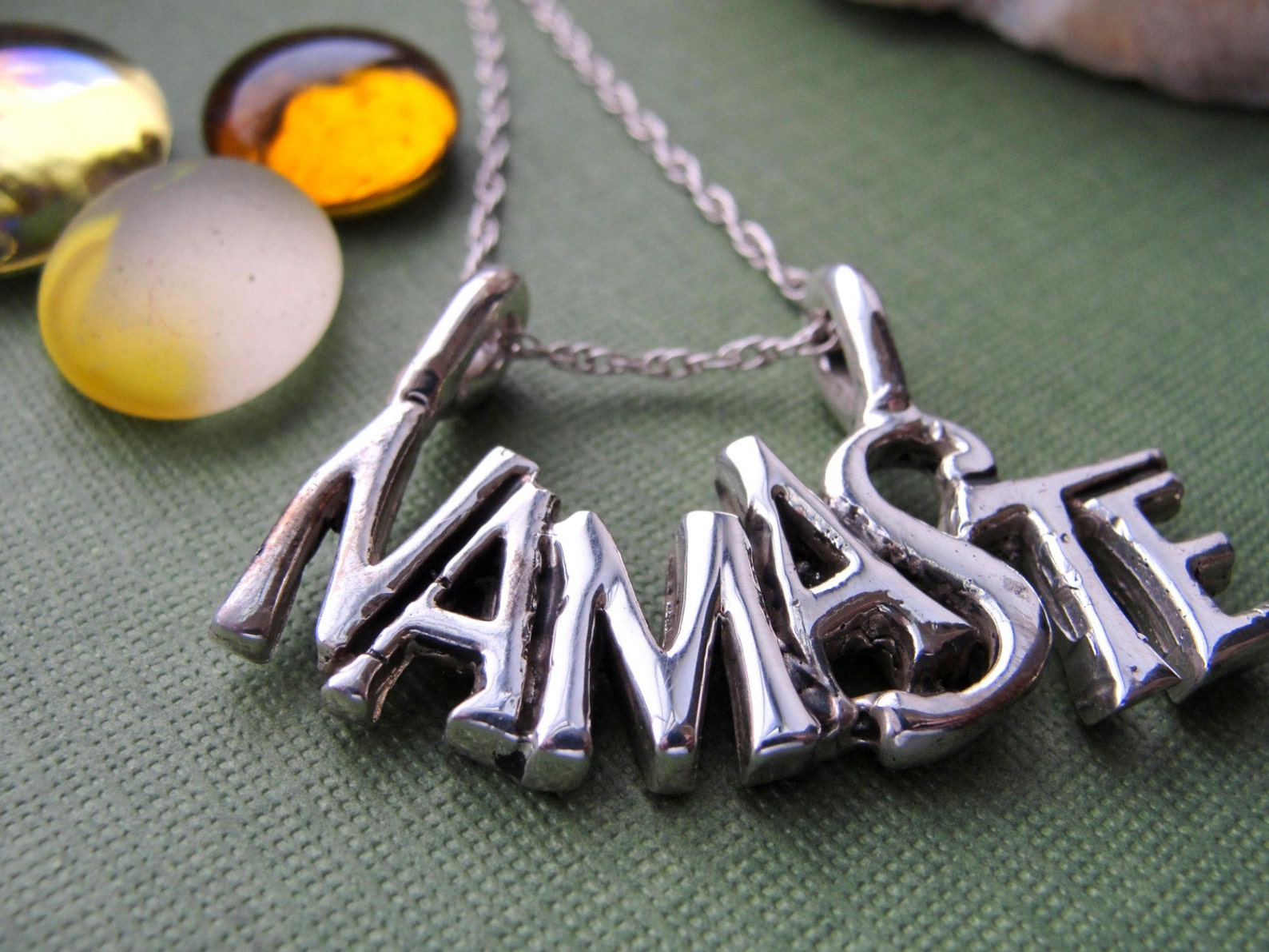 Namaste Necklace Jewelry Ohm Silver Sterling - Etsy