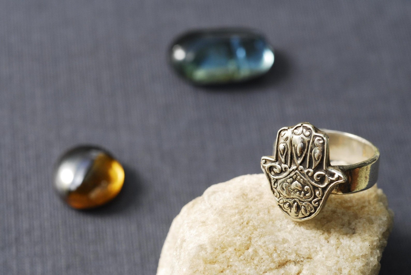 Hamsa Hand Ring in Sterling Silver | Etsy