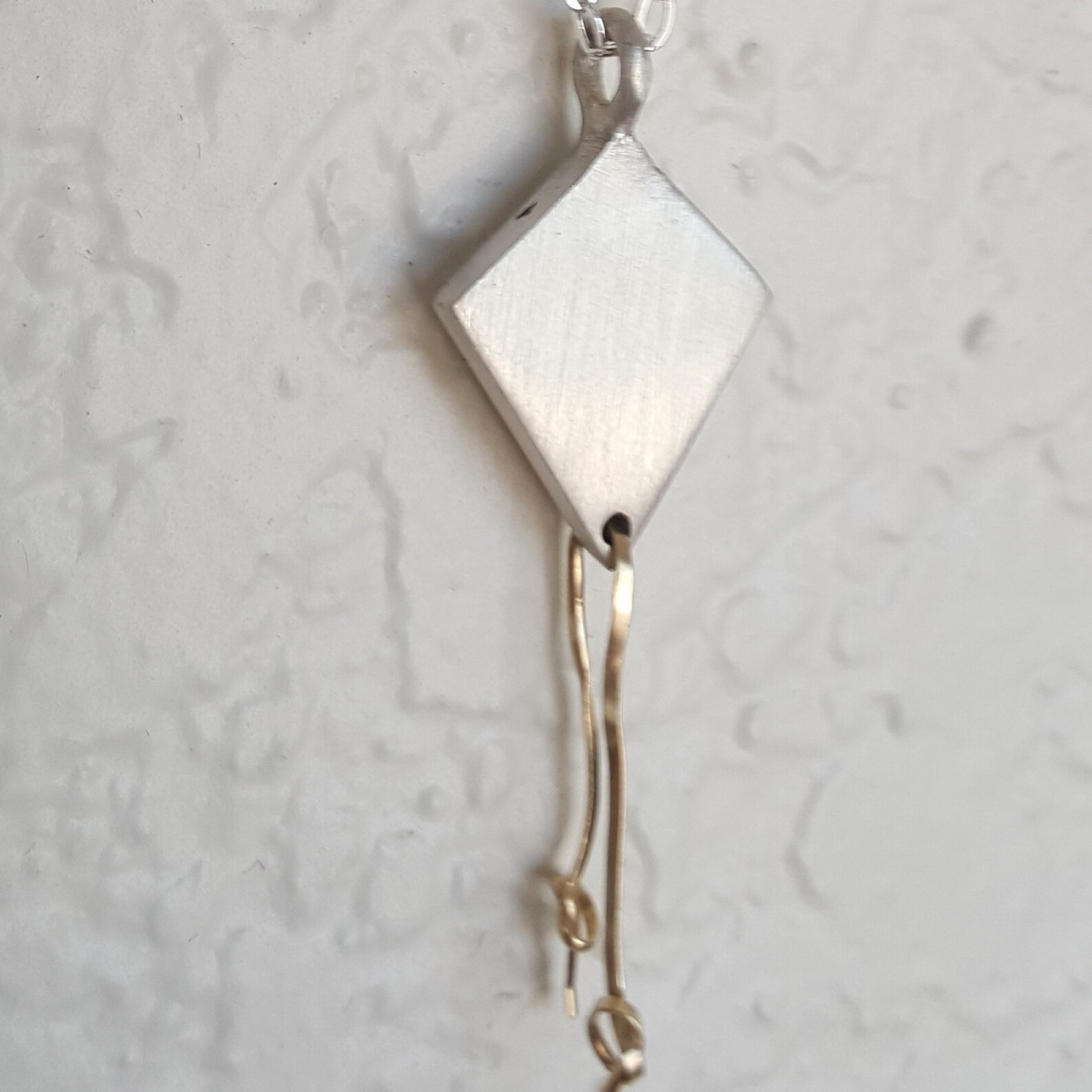 Silver Gold Kite Necklace Gold 12kt. String Kite Sterling Pendant - Etsy