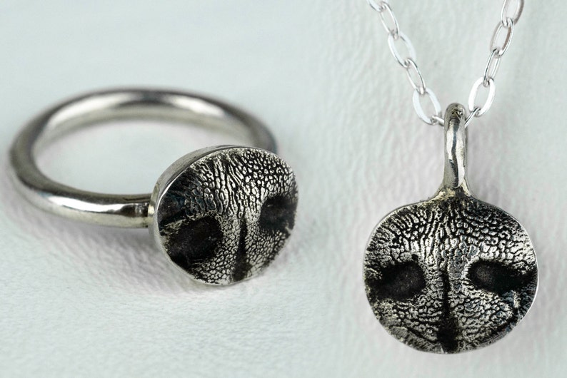 Dog Nose Ring Sterling Silver Mini Dog Nose Print - Etsy
