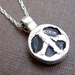 Sterling Silver Peace Sign Necklace With Chain | Etsy