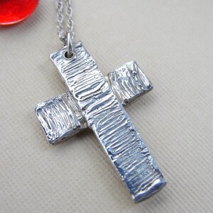 Silver Cross Necklace Peace Sign in Sterling Silver - Etsy