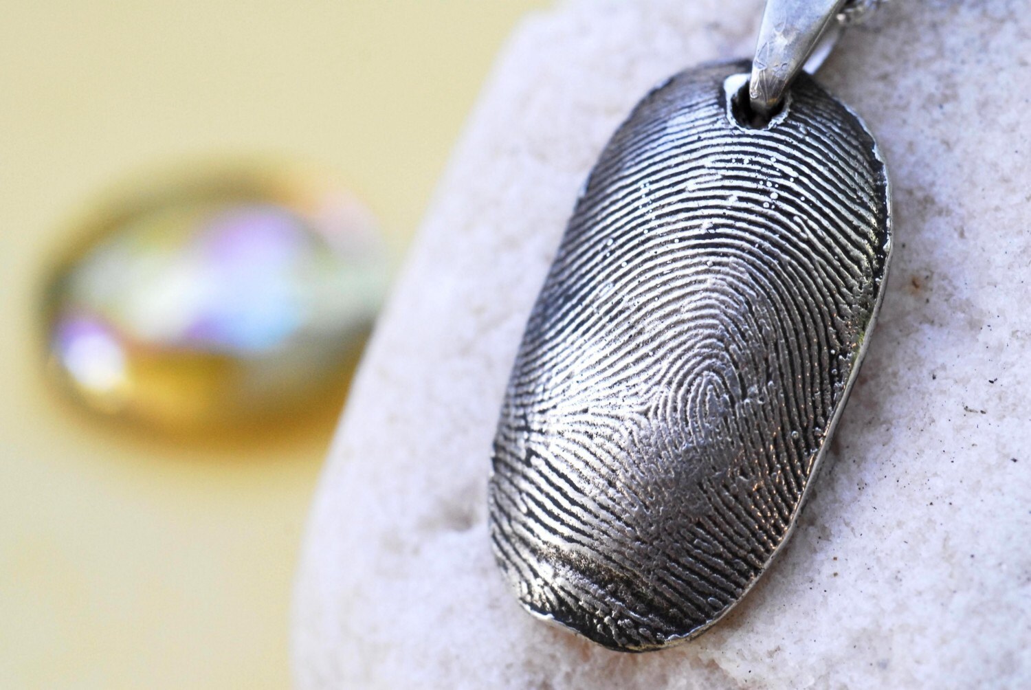 Fingerprint Silver Necklace Jewelry Personalized Thumbprint Sterling ...