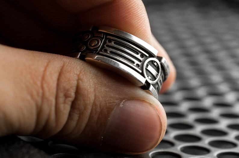 Lightsaber Wedding Ring Band Sterling Silver Custom Ring - Etsy