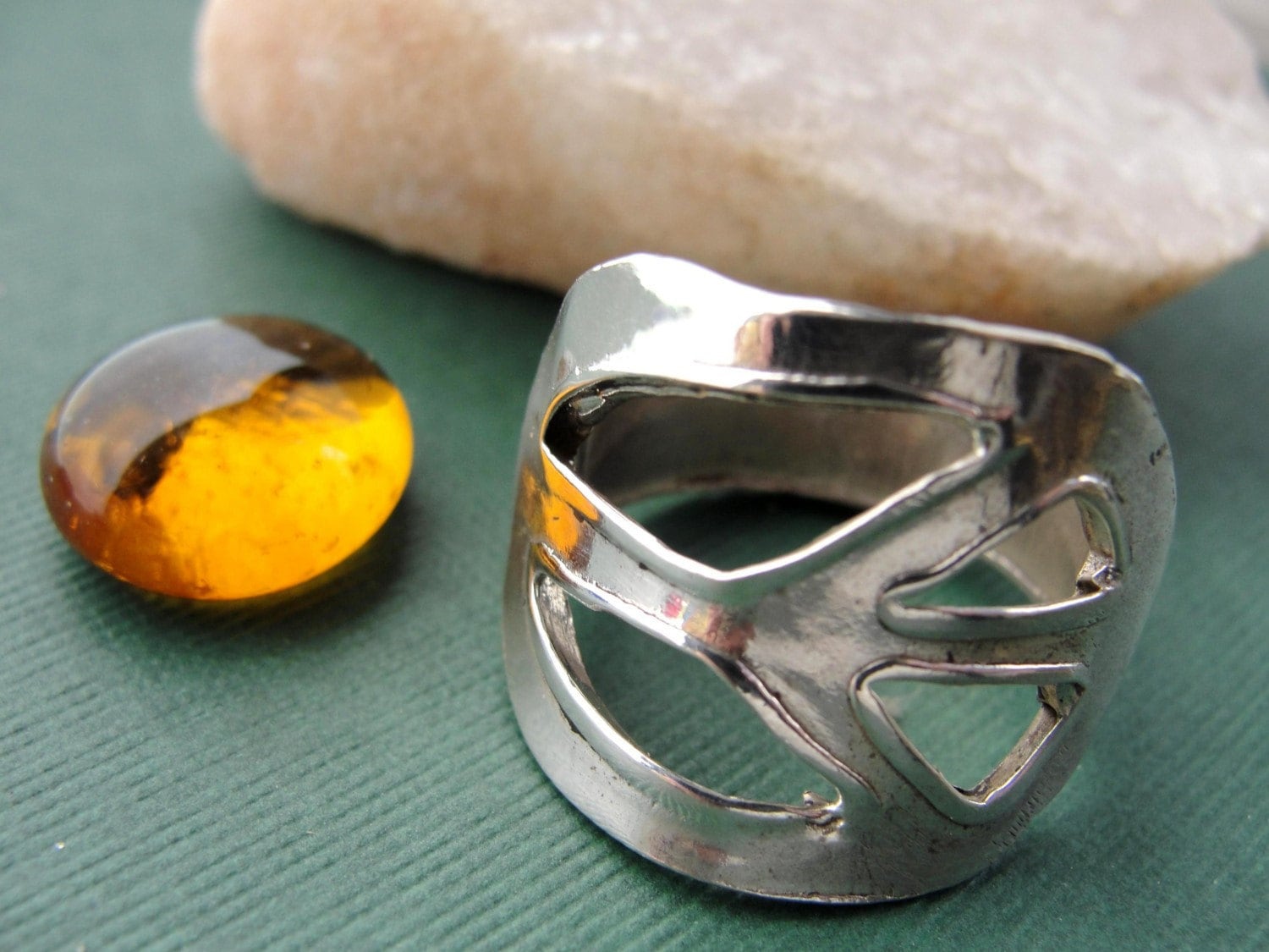 Peace Sign Ring Sterling Silver | Etsy