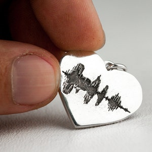 Heart Sound Wave Necklace Soundwave Sterling Silver - Etsy