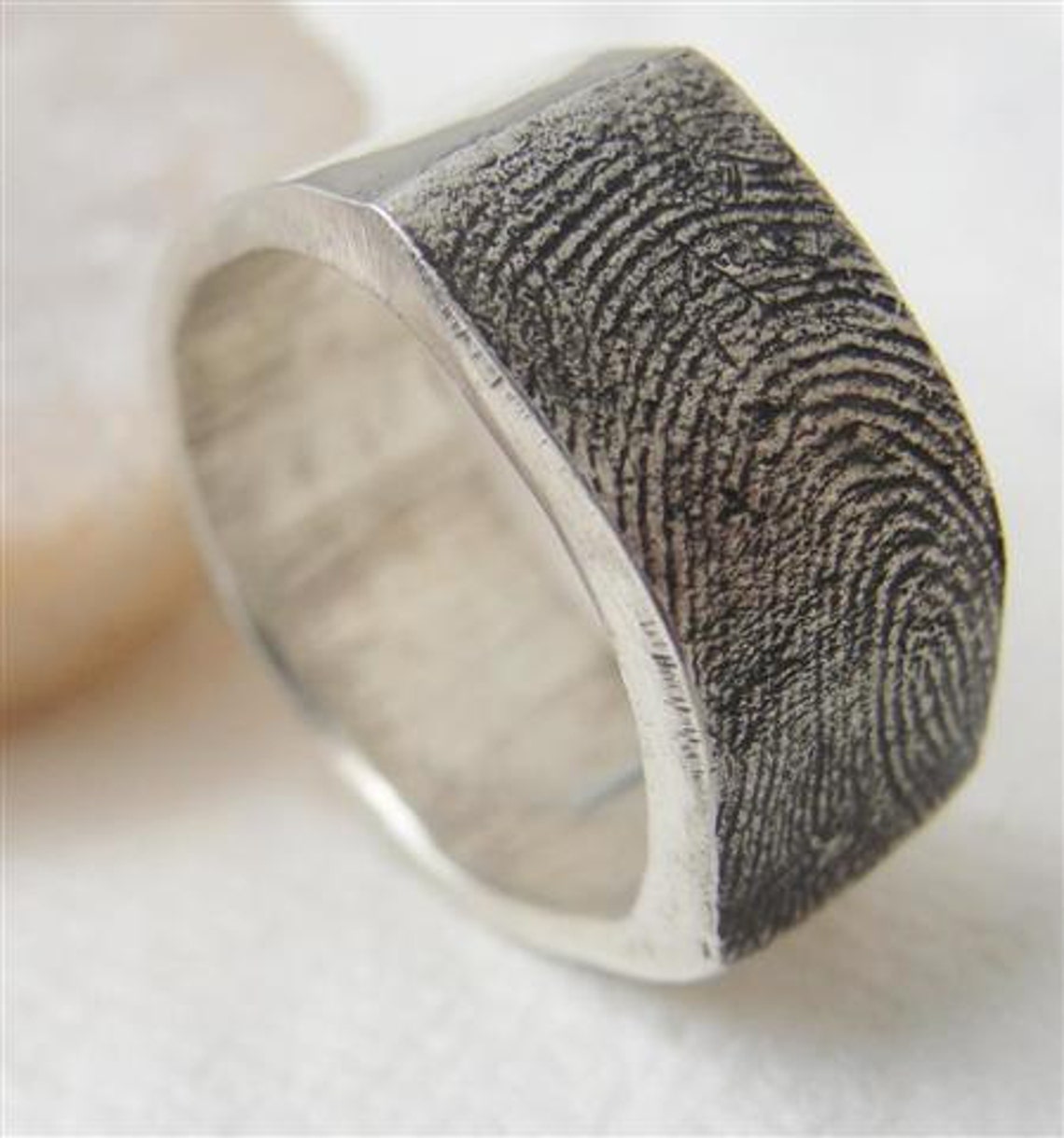Fingerprint Ring Wedding Band Jewelry in Sterling Silver - Etsy