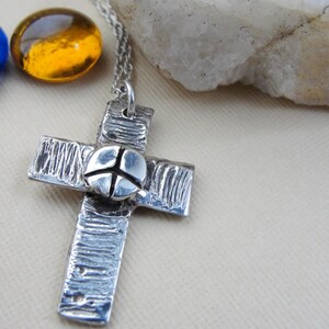 Silver Cross Necklace Peace Sign in Sterling Silver - Etsy