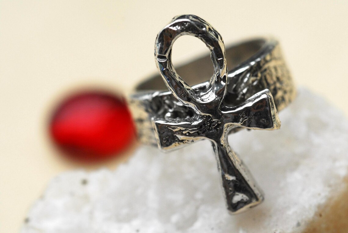 Ankh Ring Silver Jewelry in Sterling Silver Unisex Ring - Etsy
