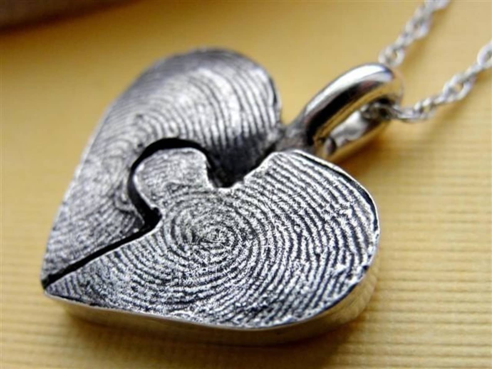 Custom Fingerprint Puzzle Necklace Piece in Sterling Silver ...