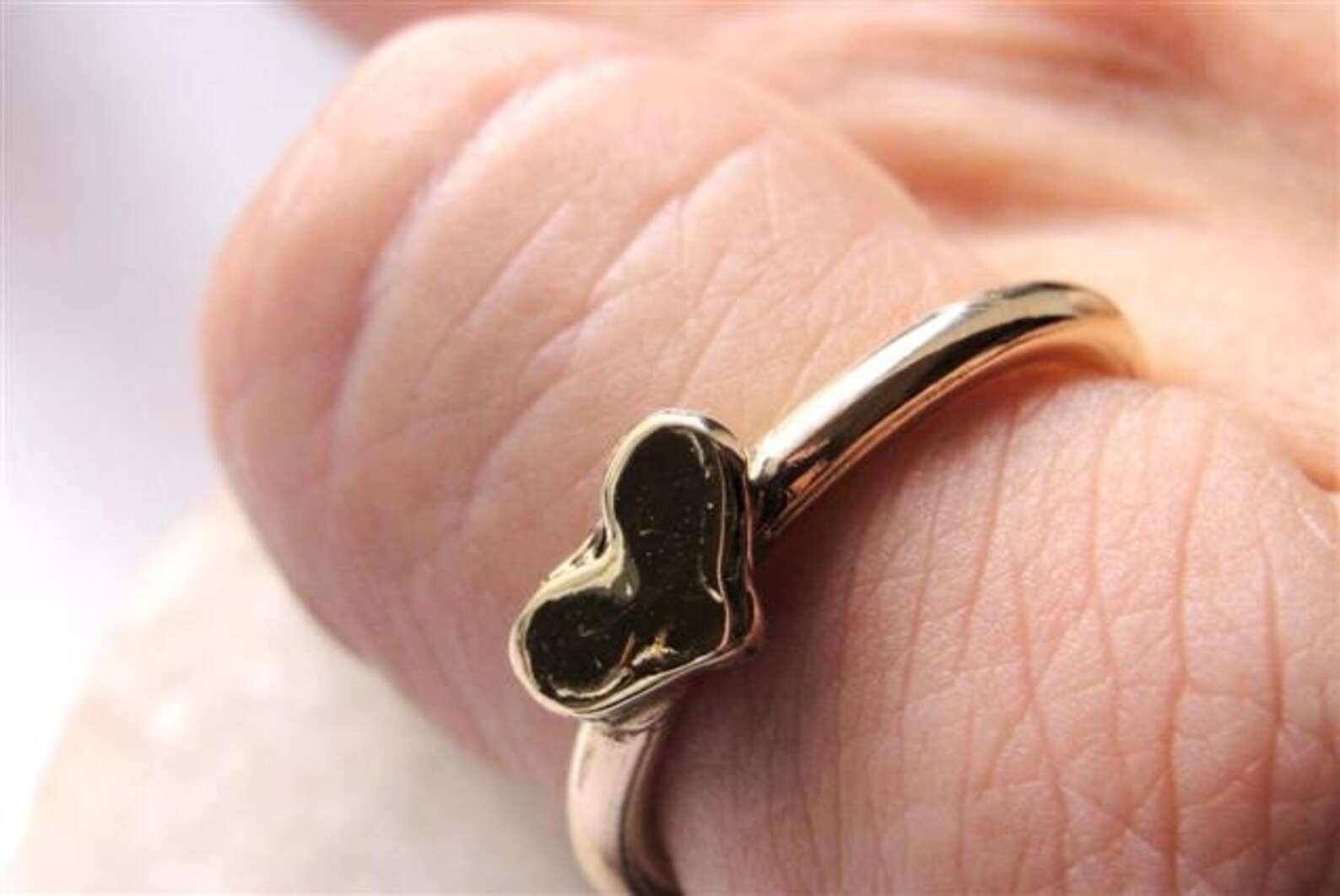 14kt Gold Heart Ring Solid Gold - Etsy