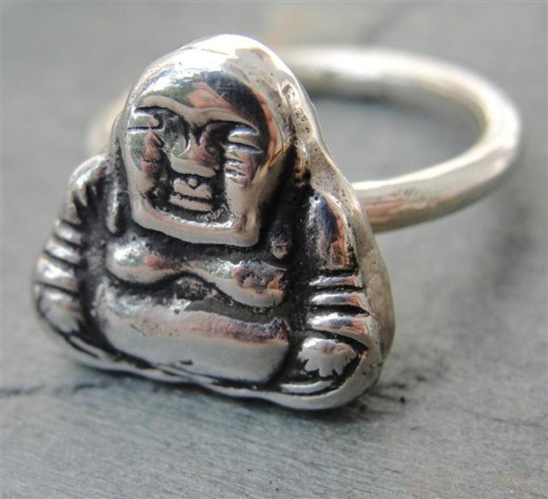 Buddha Ring in Sterling Silver - Etsy